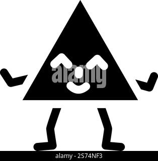 triangle geometric shape character glyph icon vector illustration Stock ...