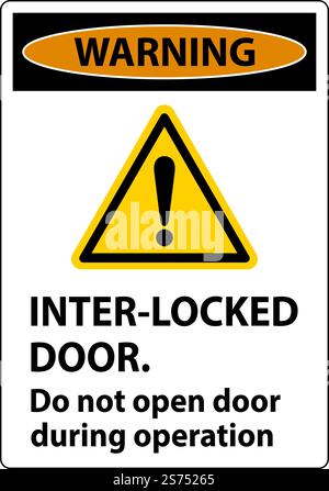 Safety sign warning Interlock doors do not open door during operation ...