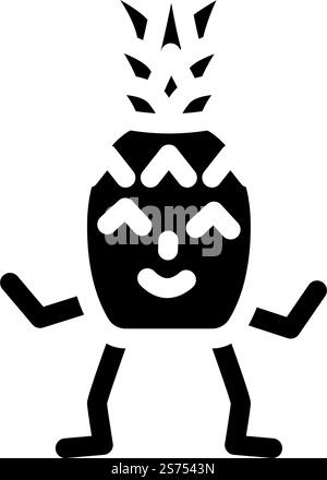eggplant character glyph icon vector illustration Stock Vector Image ...