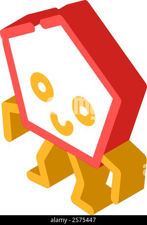 pentagon geometric shape character isometric icon vector illustration ...