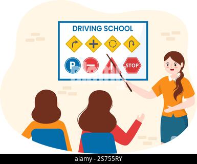 Driving School with Education Process of Car Training and Learning to ...