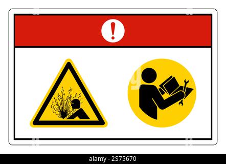 Read Technical Manual Before Servicing symbol Isolate On White ...