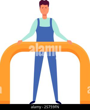 Gasman icon cartoon vector. Gas engineer. Pipe man Stock Vector Image ...