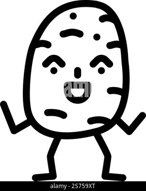 potato vegetable character line icon vector illustration Stock Vector ...