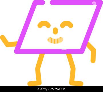 parallelogram geometric shape character color icon vector illustration ...