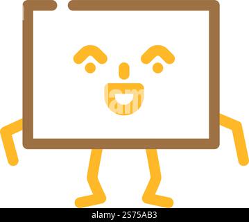 rectangle geometric shape character color icon vector illustration ...