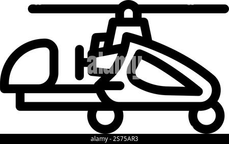 gyroplane airplane aircraft line icon vector illustration outerwear ...