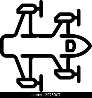 tiltrotor airplane aircraft line icon vector illustration outerwear ...