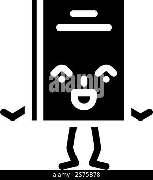 notebook stationery character glyph icon vector illustration Stock ...