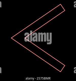 Neon kenaz rune Kanu symbol ulcer torch red color vector illustration ...