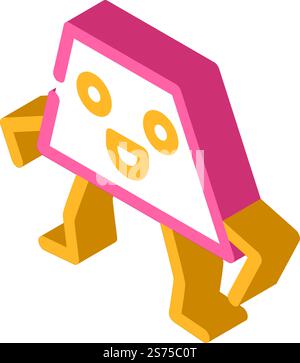 trapezoid geometric shape character isometric icon vector illustration ...