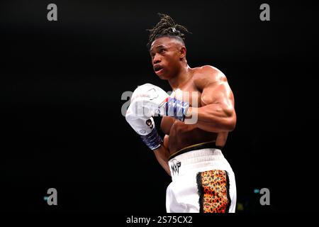 Moziah Pinder in action against Wade Plemons (not pictured) in the ...