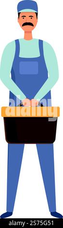 Gasman icon cartoon vector. Gas engineer. Pipe man Stock Vector Image ...