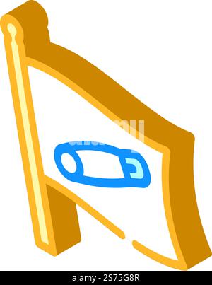 pin flag isometric icon vector illustration Stock Vector Image & Art ...