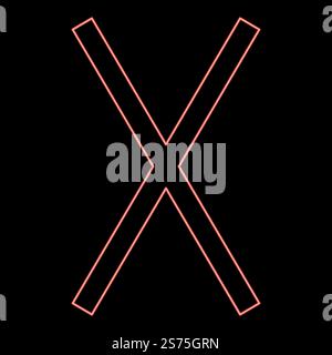 Neon gebo rune Gift talent sign red color vector illustration image ...