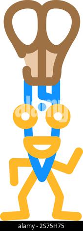 scissors school character color icon vector illustration Stock Vector ...