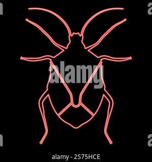 Neon bug Bedbug Chinch True bugs Hemipterans Insect pest red color ...
