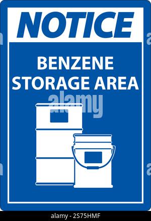 Notice Benzene Storage Area Sign On White Background Stock Vector Image ...