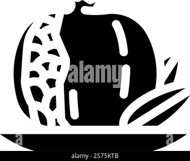 grain pomegranate red fruit glyph icon vector illustration Stock Vector ...