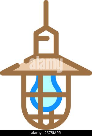 lantern lamp ceiling color icon vector illustration Stock Vector Image ...