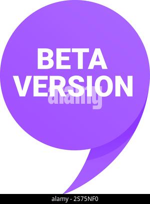 Beta version style icon cartoon vector. Computer software. Label online ...
