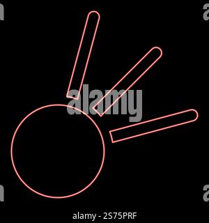 Neon symbol meteorite red color vector illustration image flat style ...