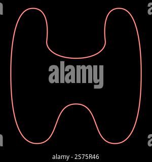 Neon thyroid gland Goiter Human organ Anatomy of people red color ...