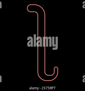 Neon iota greek symbol small letter lowercase font red color vector ...