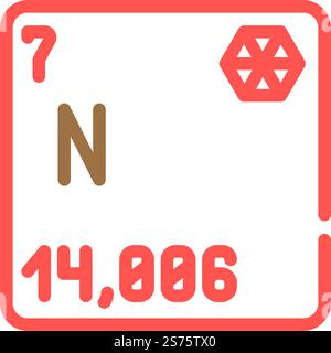 nitrogen chemical element icon color illustration Stock Vector Image ...