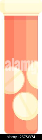 Orange effervescent tablets icon cartoon vector. Medicine pill. Mineral ...
