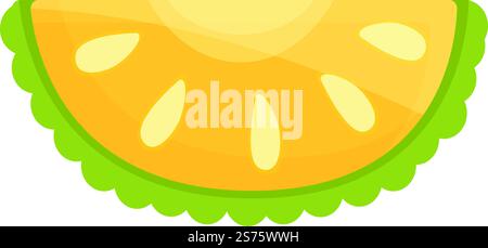 Tropical jackfruit slice icon cartoon vector. Fruit food. Sweet dessert ...