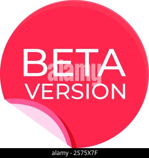 Red beta version icon cartoon vector. Digital program. Time data Stock ...