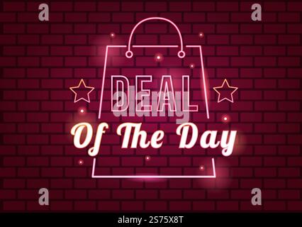 Daily Deals of The Day with Decorative Lettering Text Style for Poster ...