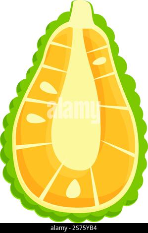 Yellow jackfruit icon cartoon vector. Fruit food. Green nature Stock ...