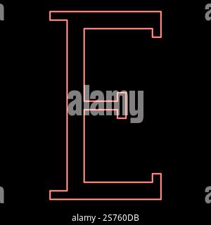 Neon epsilon greek symbol capital letter uppercase font red color ...