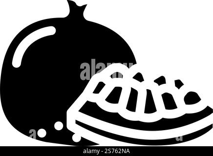 whole cut pomegranate glyph icon vector illustration Stock Vector Image ...