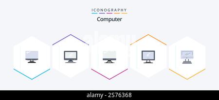 Computer Flat 5 Icon Pack Including Stock Vector Image & Art - Alamy