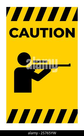 Shooting Range Diamond Caution Sign Rifle Range Symbol Stock Vector ...