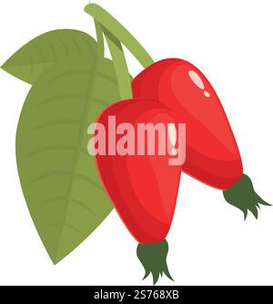 Flower rosehip icon cartoon vector. Berry food. Vitamin ripe Stock ...