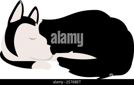 Sleeping husky icon cartoon vector. Siberian dog. Puppy animal Stock ...