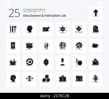 Data Science And Fabrication Lab Glyph 5 Icon Pack Including business ...
