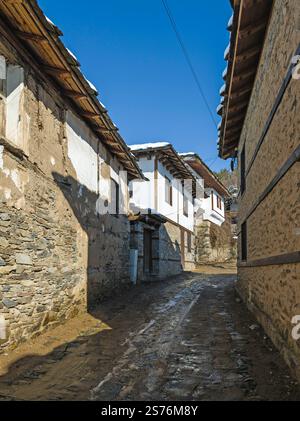 Winter view of Village of Leshten with Authentic nineteenth century ...