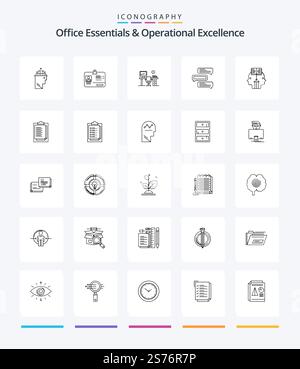 Office Essentials And Operational Exellence 25 Flat icon pack including ...