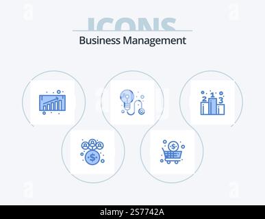 Business Management Blue 5 Icon Pack Including employer. business ...