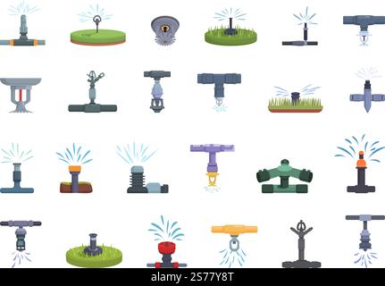 automatic garden sprinkler cartoon vector illustration Stock Vector ...