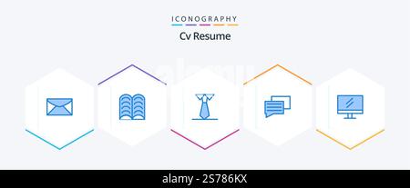 Cv Resume 25 Blue icon pack including . education. map. diploma. trophy ...