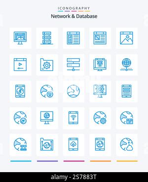Network And Database 25 Blue icon pack including connect. app. online ...