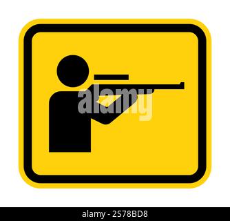 Shooting Range Diamond Caution Sign Rifle Range Symbol Stock Vector ...