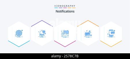 Notifications 25 Blue icon pack including notification. alert. bell ...