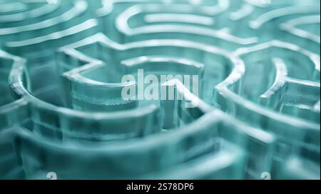 Captivating glass labyrinth edge reflecting intricate patterns of light ...